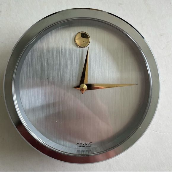 Movado | Other | Movado Desk Clock 4 Diameter Chrome Made In Germany 75 ...